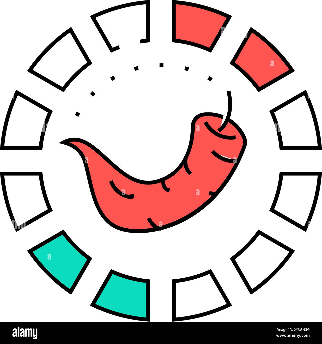 pepper spicy round scale icon color illustration Stock Vector Image ...