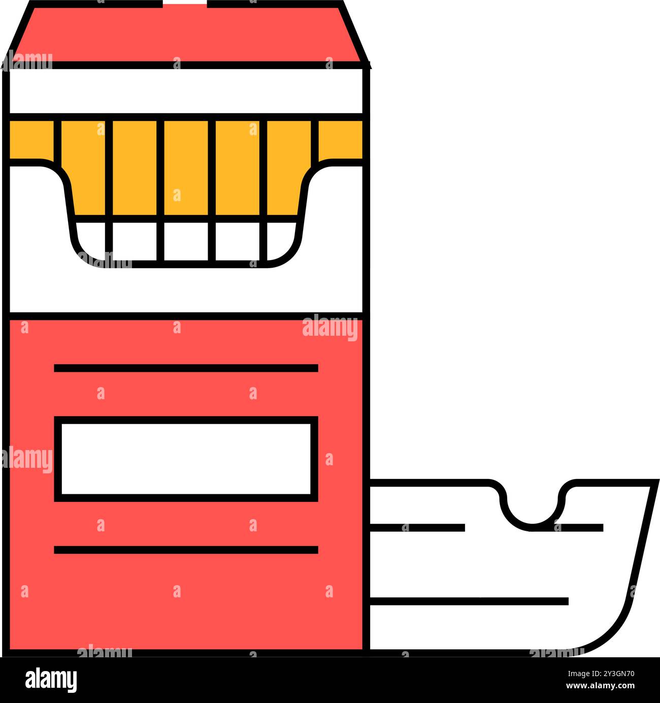 cigarettes and ash tray icon color illustration Stock Vector Image ...