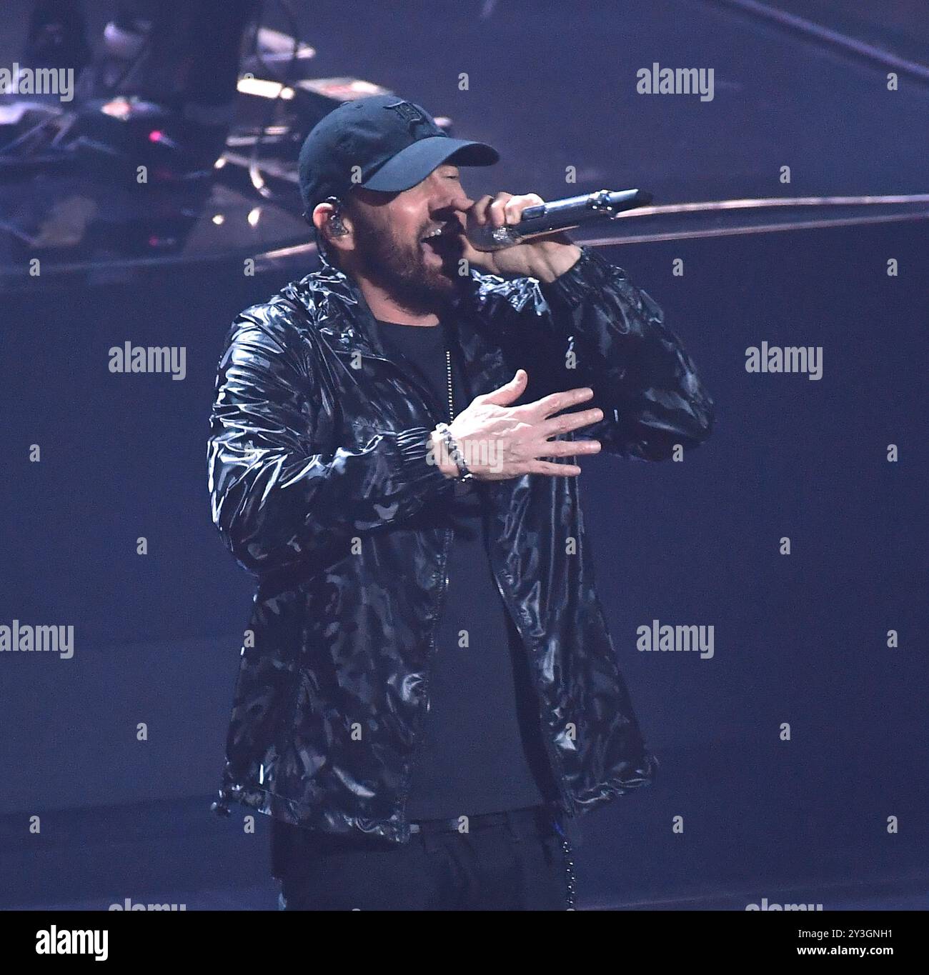 Elmont, USA. 11th Sep, 2024. Eminem performs during the 2024 MTV Video ...