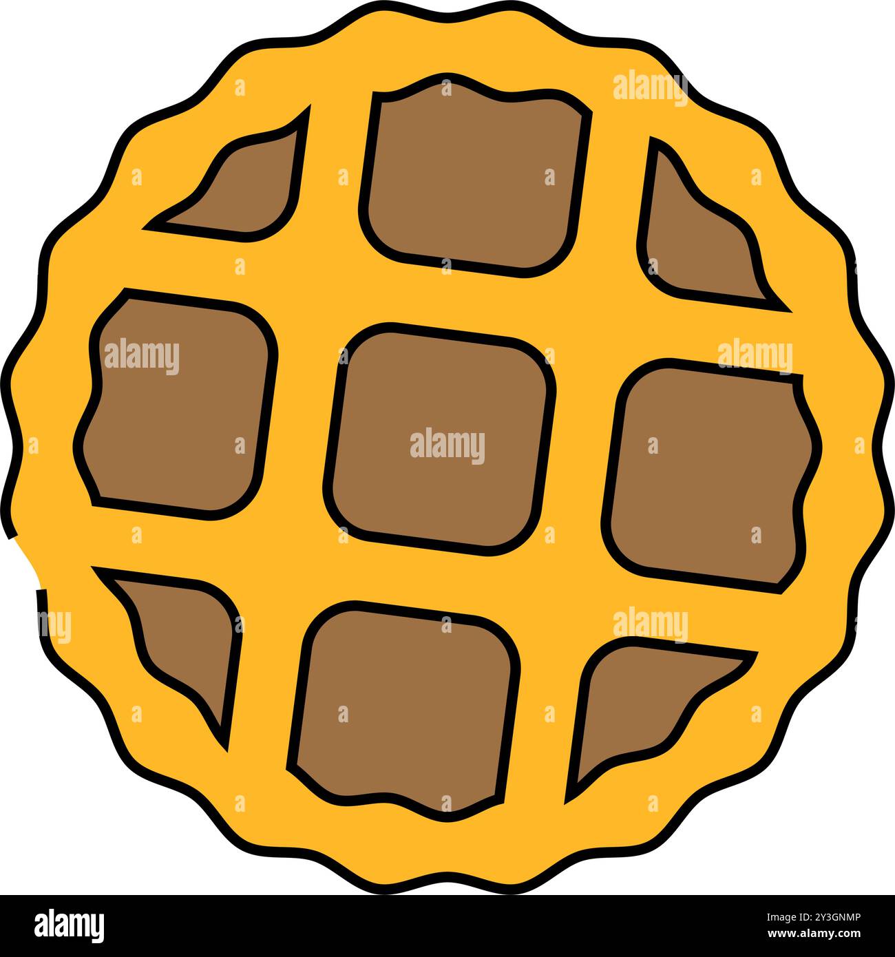 belgium waffles cake dessert icon color illustration Stock Vector Image ...