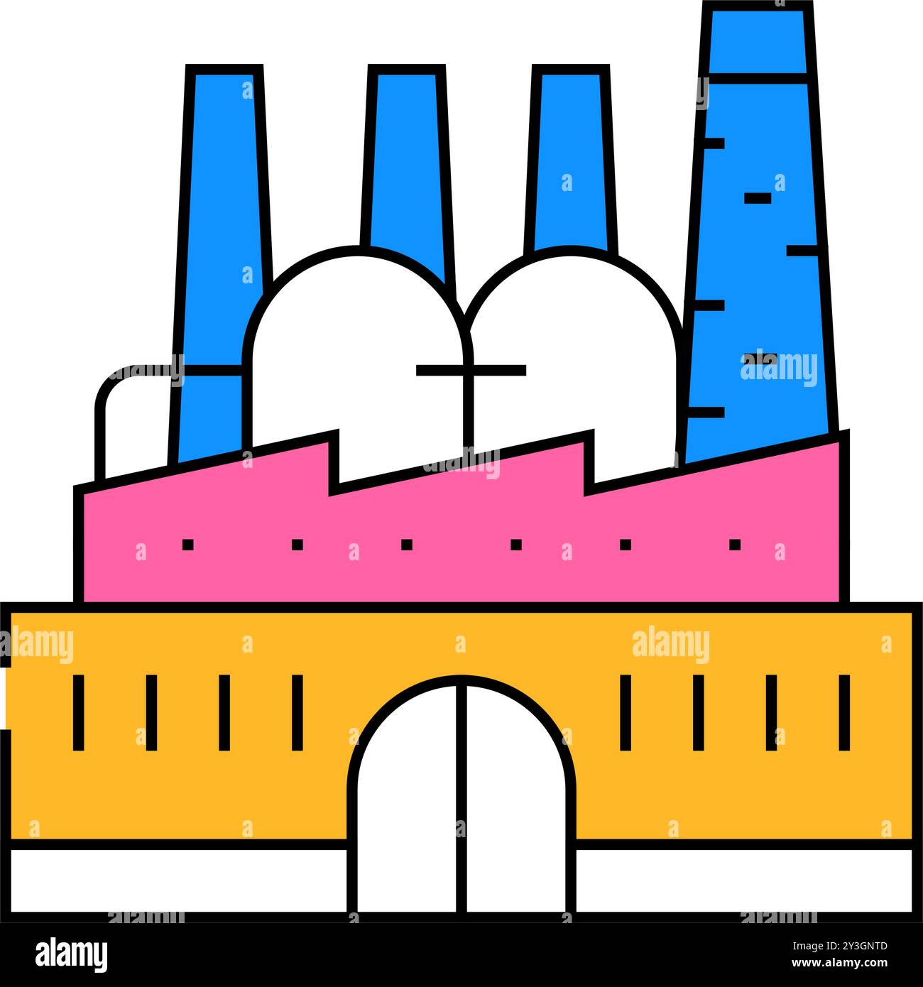 power plant infrastructure icon color illustration Stock Vector Image ...