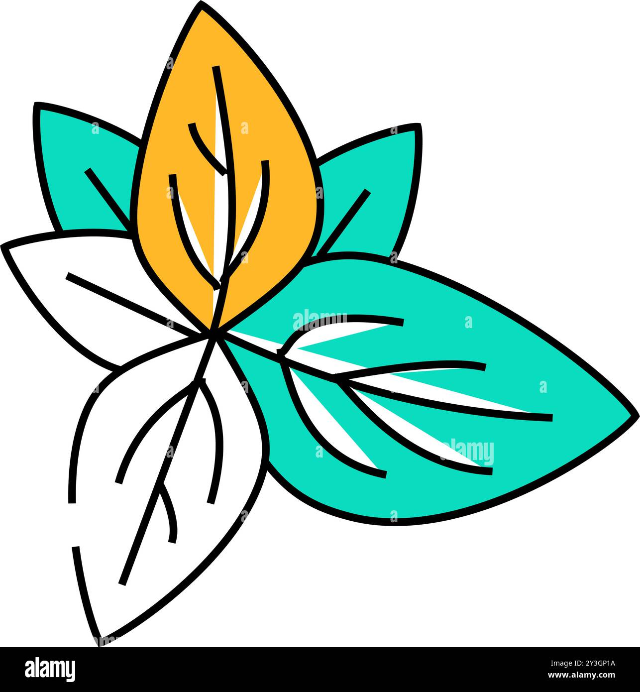 basil leaves icon color illustration Stock Vector Image & Art - Alamy