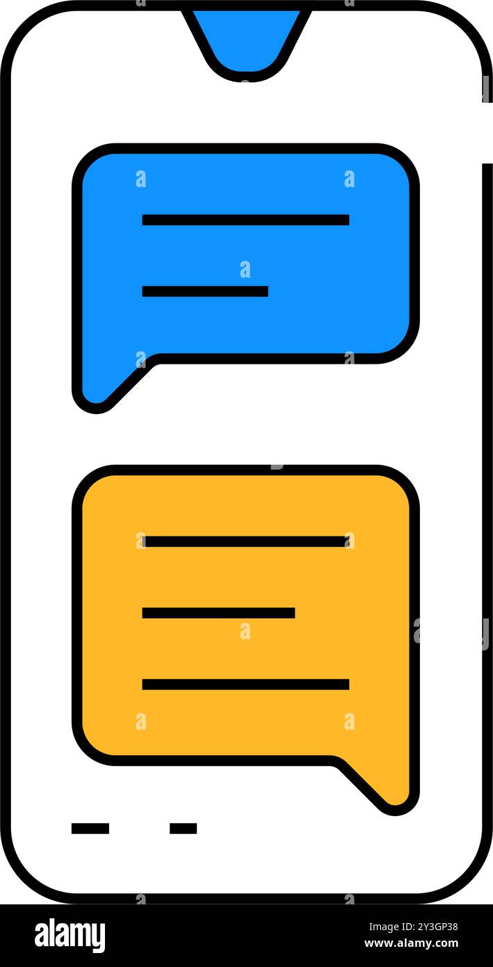 sms message conversation icon color illustration Stock Vector Image ...