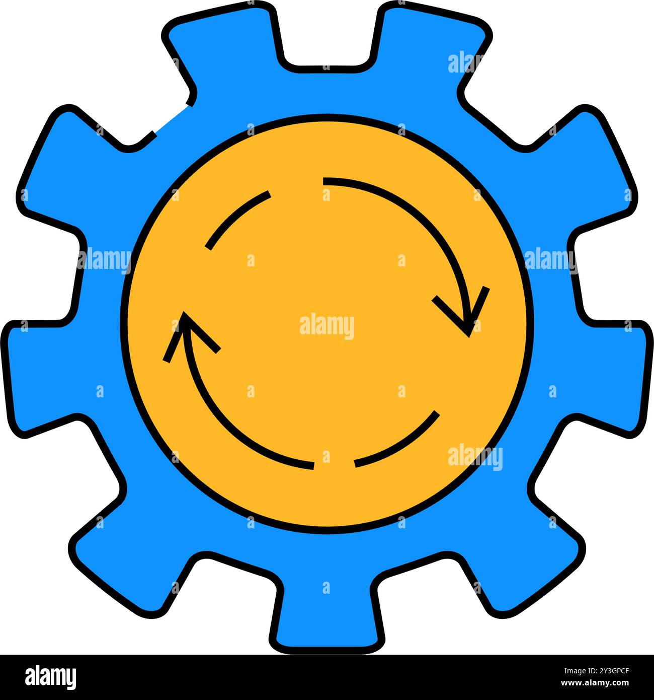 cogwheel erp icon color illustration Stock Vector Image & Art - Alamy