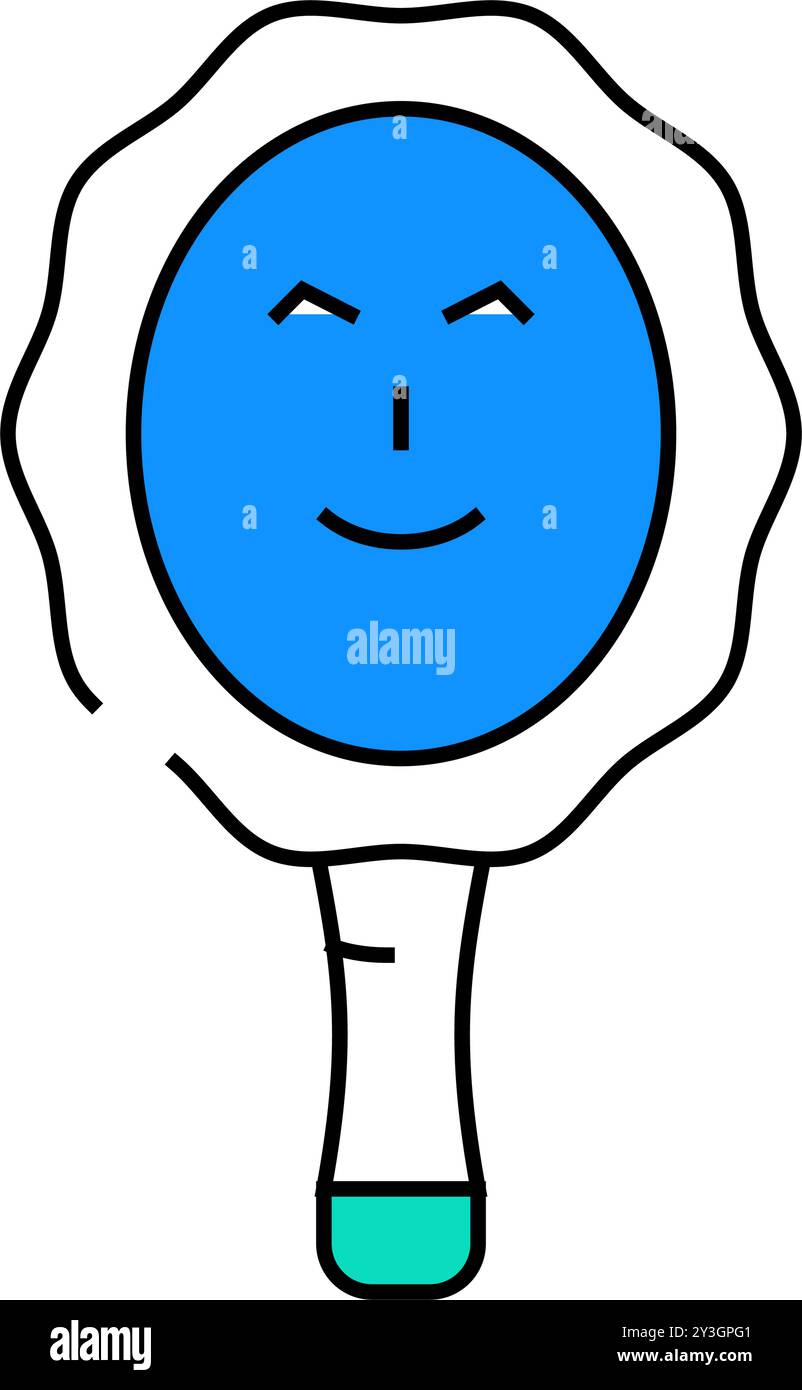 magic mirror fairy tale icon color illustration Stock Vector Image ...