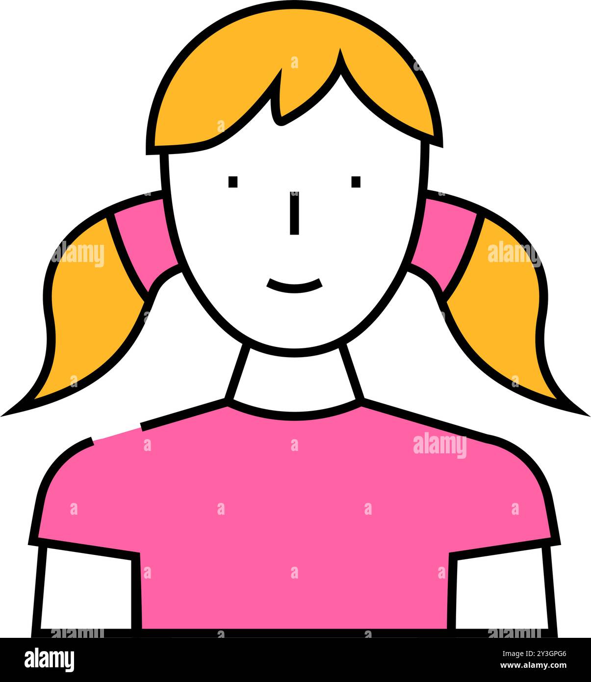 young woman icon color illustration Stock Vector Image & Art - Alamy