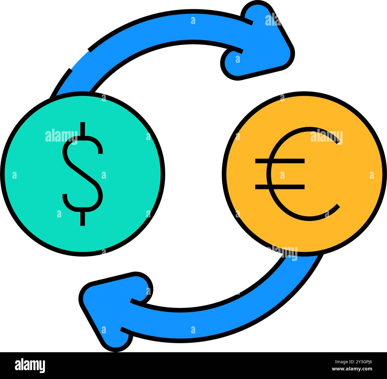 currency exchange icon color illustration Stock Vector Image & Art - Alamy