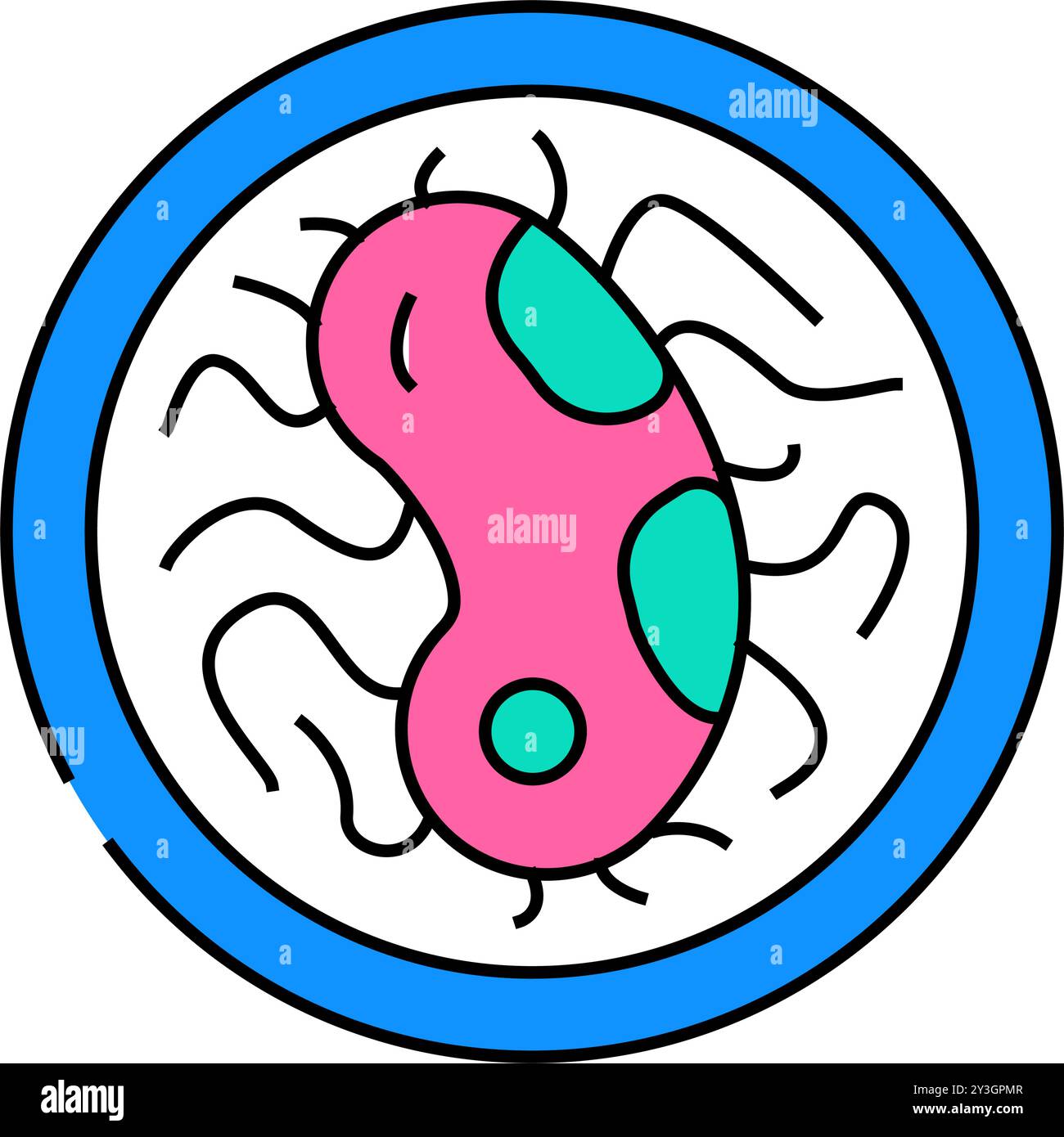 bacterium researching icon color illustration Stock Vector Image & Art ...