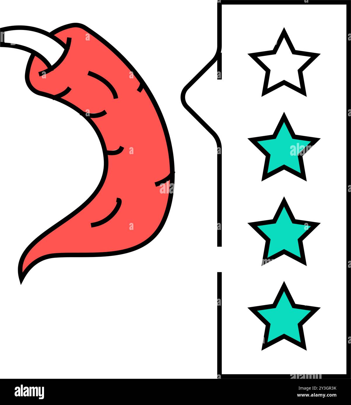 spice pepper taste star scale icon color illustration Stock Vector ...