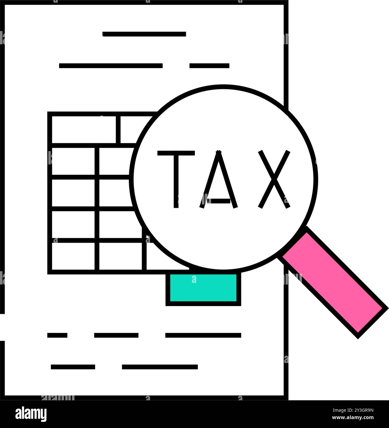 searching tax icon color illustration Stock Vector Image & Art - Alamy