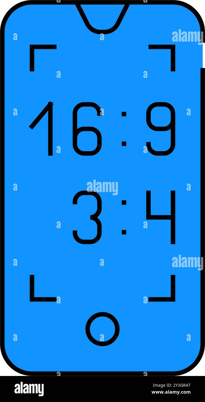 choosing an aspect ratio icon color illustration Stock Vector Image ...