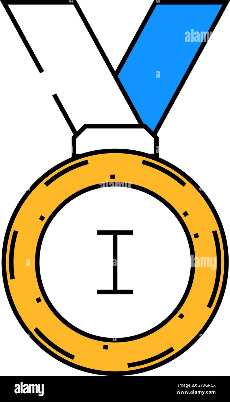 medal athlete winner award icon color illustration Stock Vector Image ...
