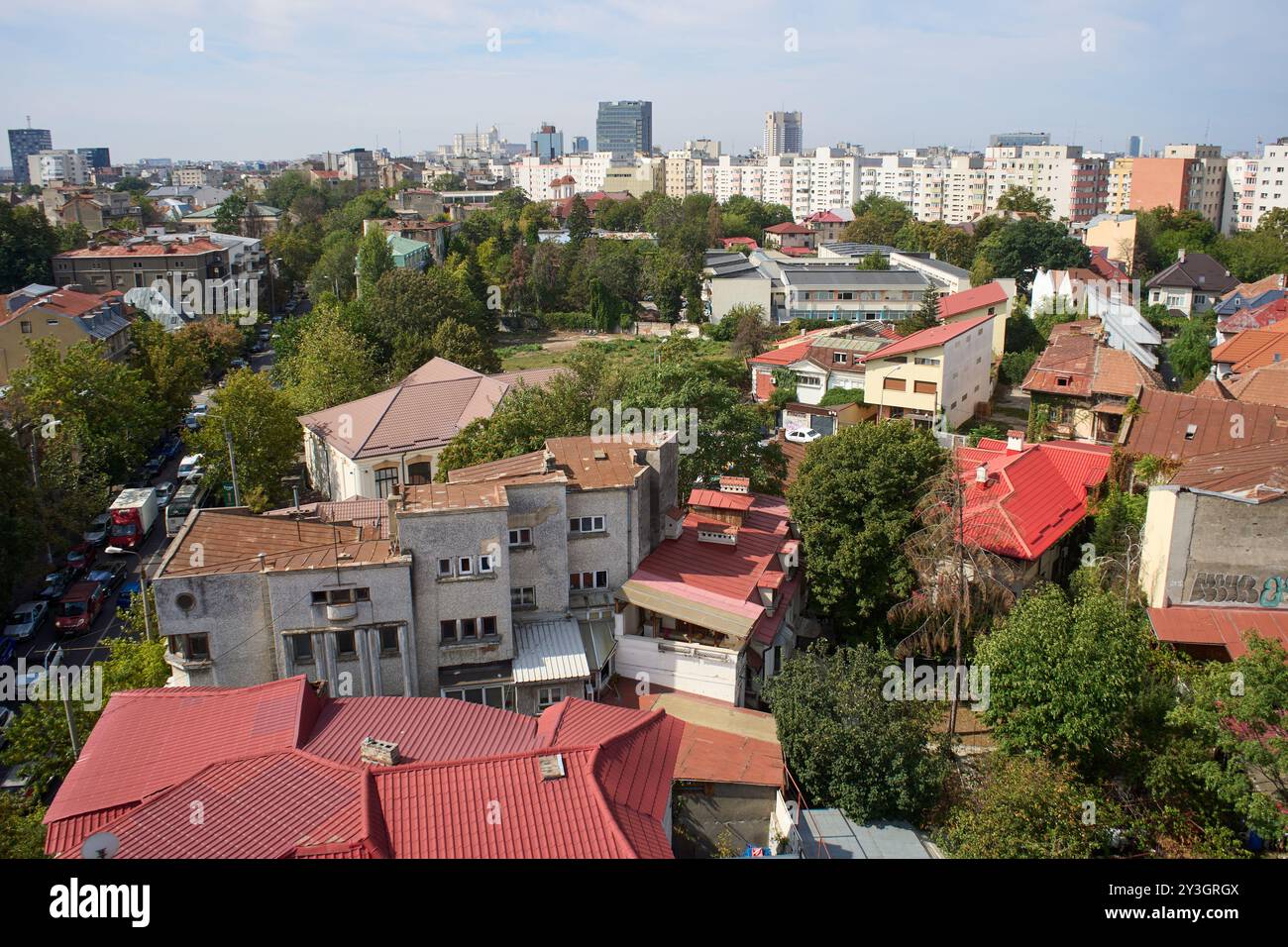 Bucharest, Romania. 13th Sep, 2024: High view over the city of ...