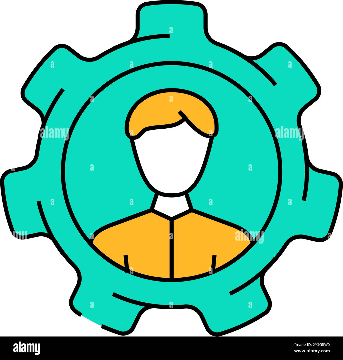 perfectly employee candidate icon color illustration Stock Vector Image ...