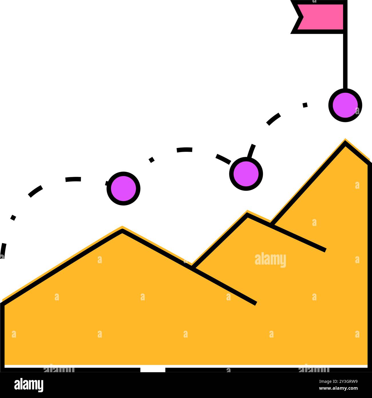 success goal achievement icon color illustration Stock Vector Image ...