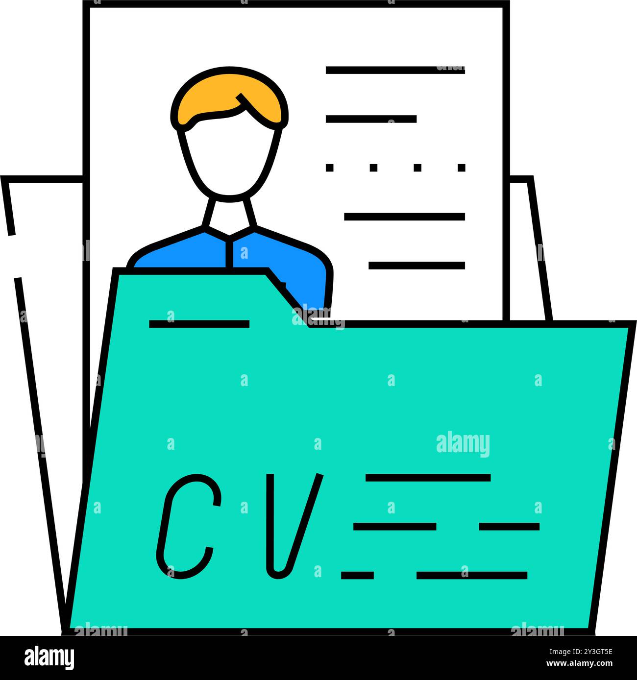 personal profile cv icon color illustration Stock Vector Image & Art ...