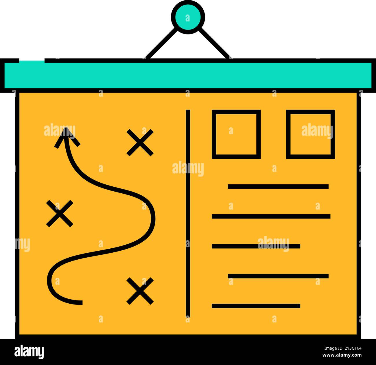 presentation plan strategy icon color illustration Stock Vector Image ...