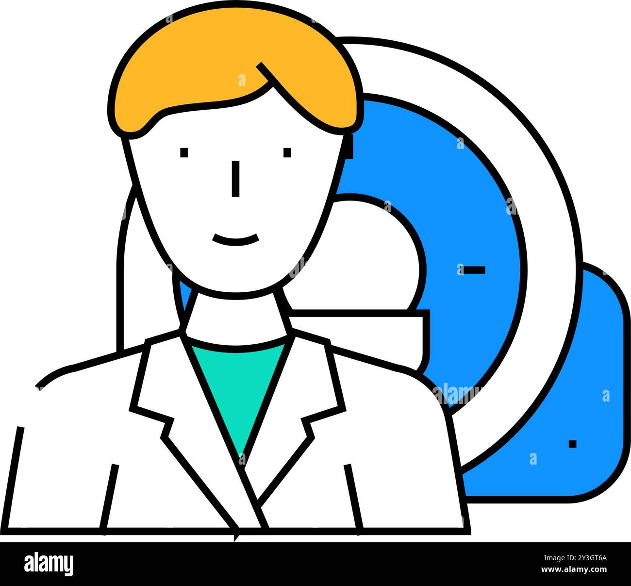 mri examination doctor icon color illustration Stock Vector Image & Art ...
