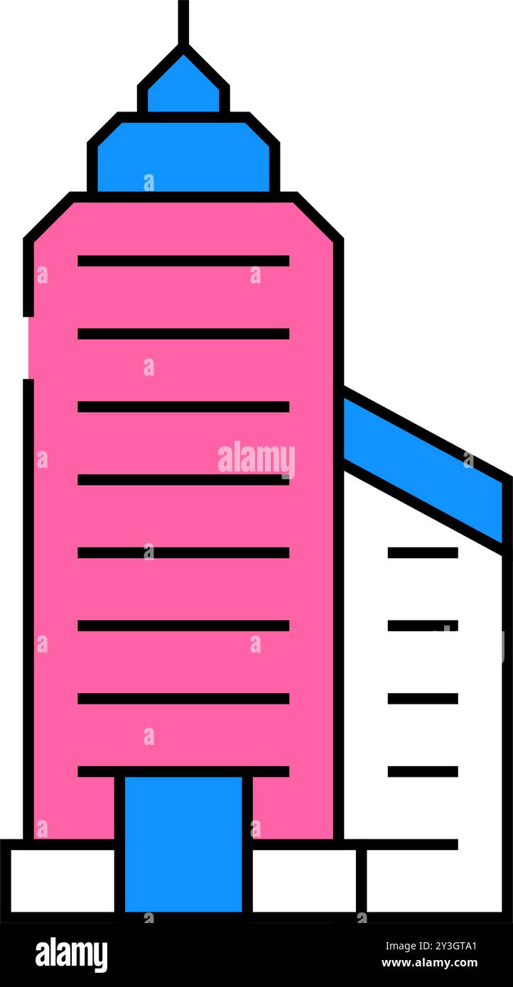 tower financial center skyscraper icon color illustration Stock Vector ...