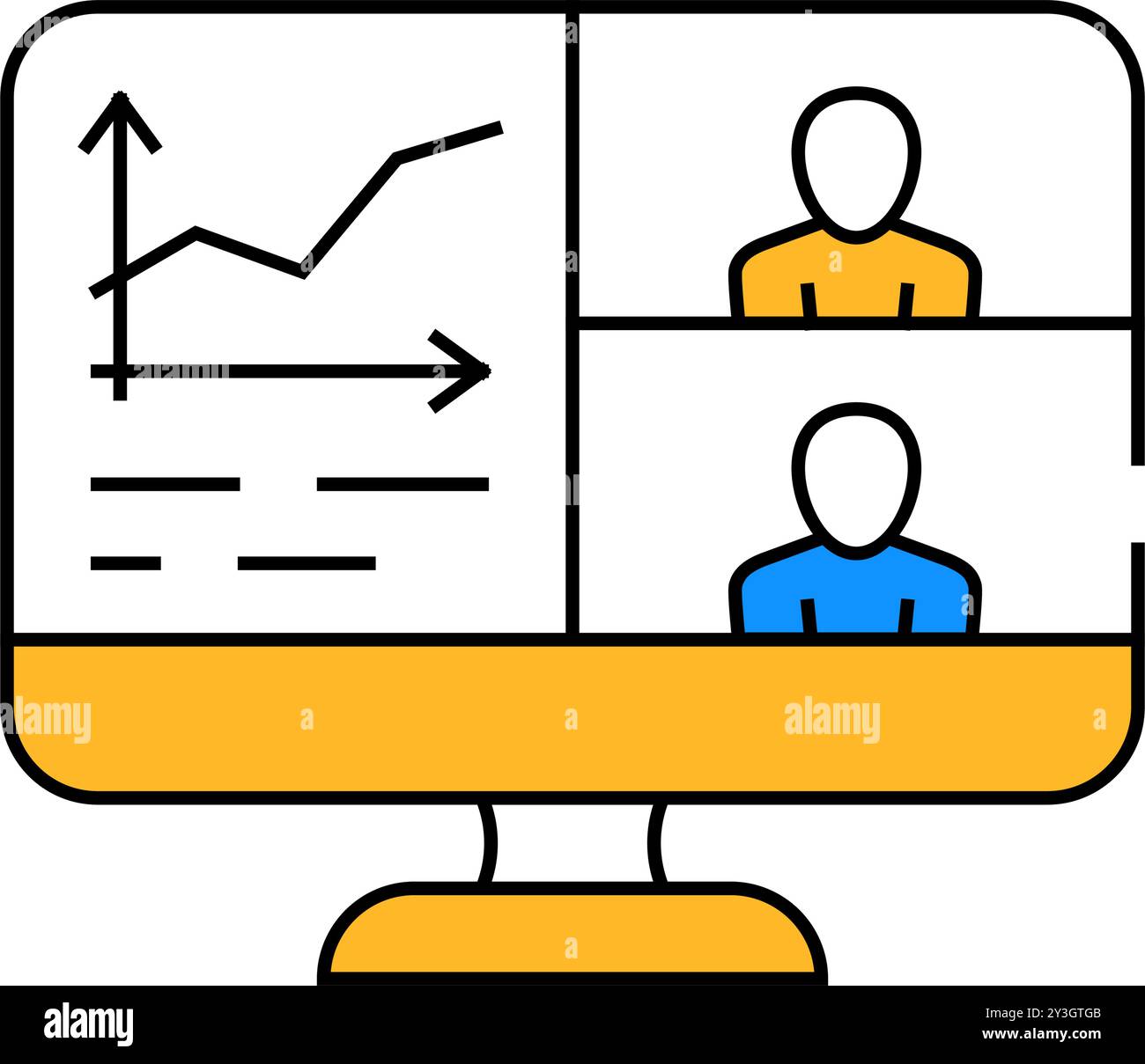 chart researching video conference icon color illustration Stock Vector ...