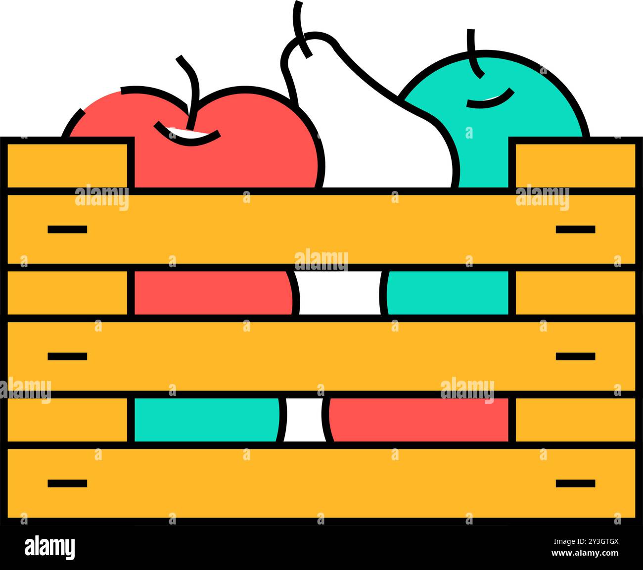 fruits in box icon color illustration Stock Vector Image & Art - Alamy