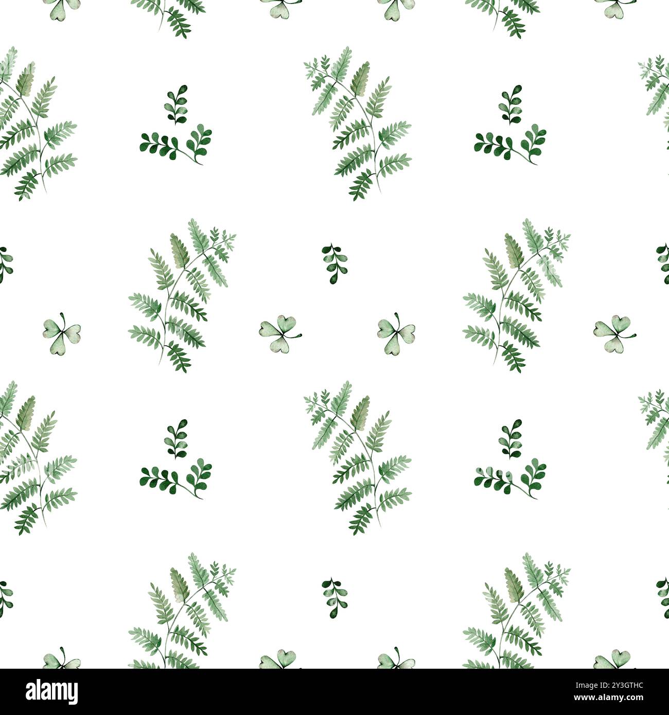 Watercolor hand drawn clover Cut Out Stock Images & Pictures - Alamy