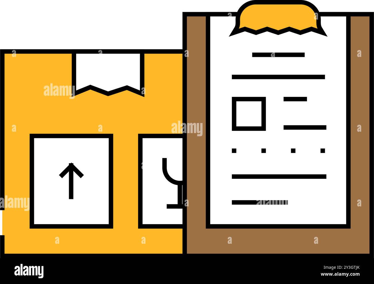 documents of import and export icon color illustration Stock Vector ...