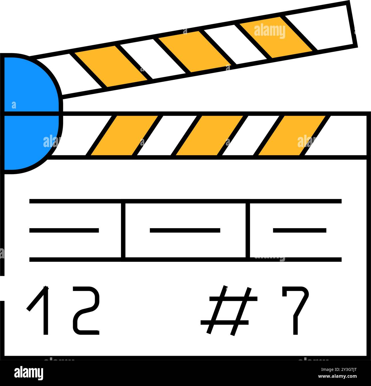 clapperboard tool icon color illustration Stock Vector Image & Art - Alamy