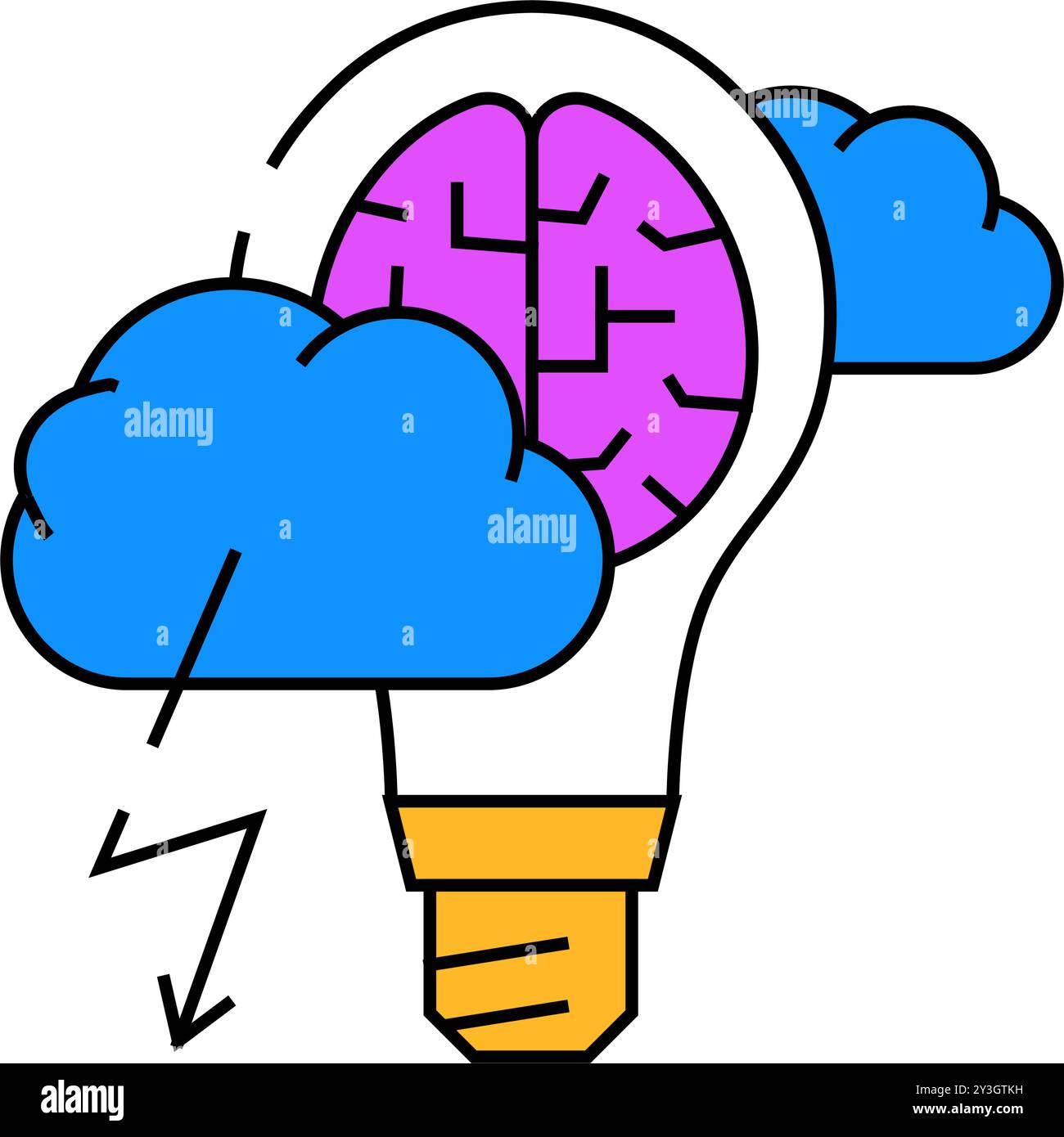 brainstorm light bulb icon color illustration Stock Vector Image & Art ...