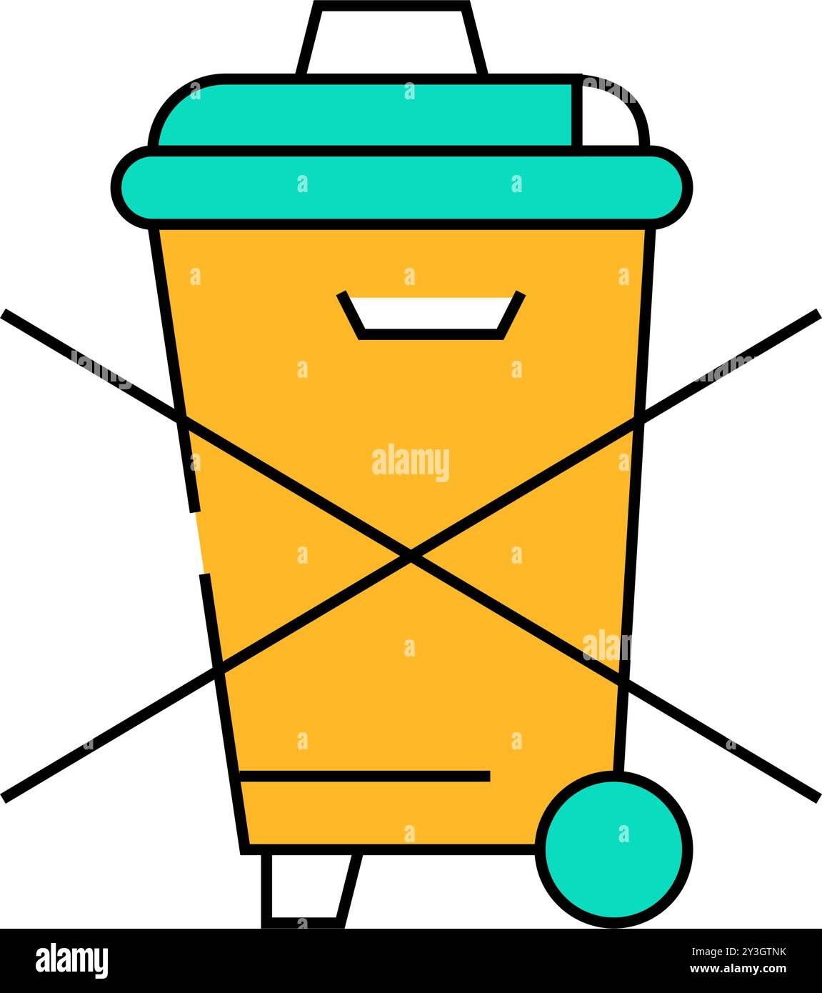 do not throw garbage bin icon color illustration Stock Vector Image ...