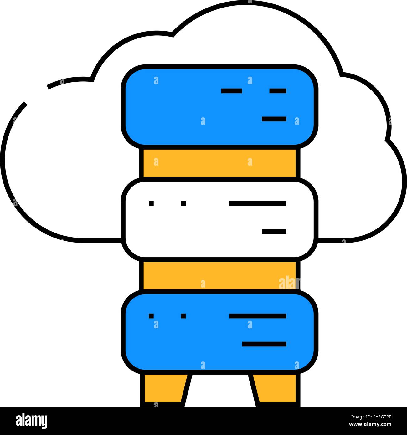 saas software and data center icon color illustration Stock Vector ...