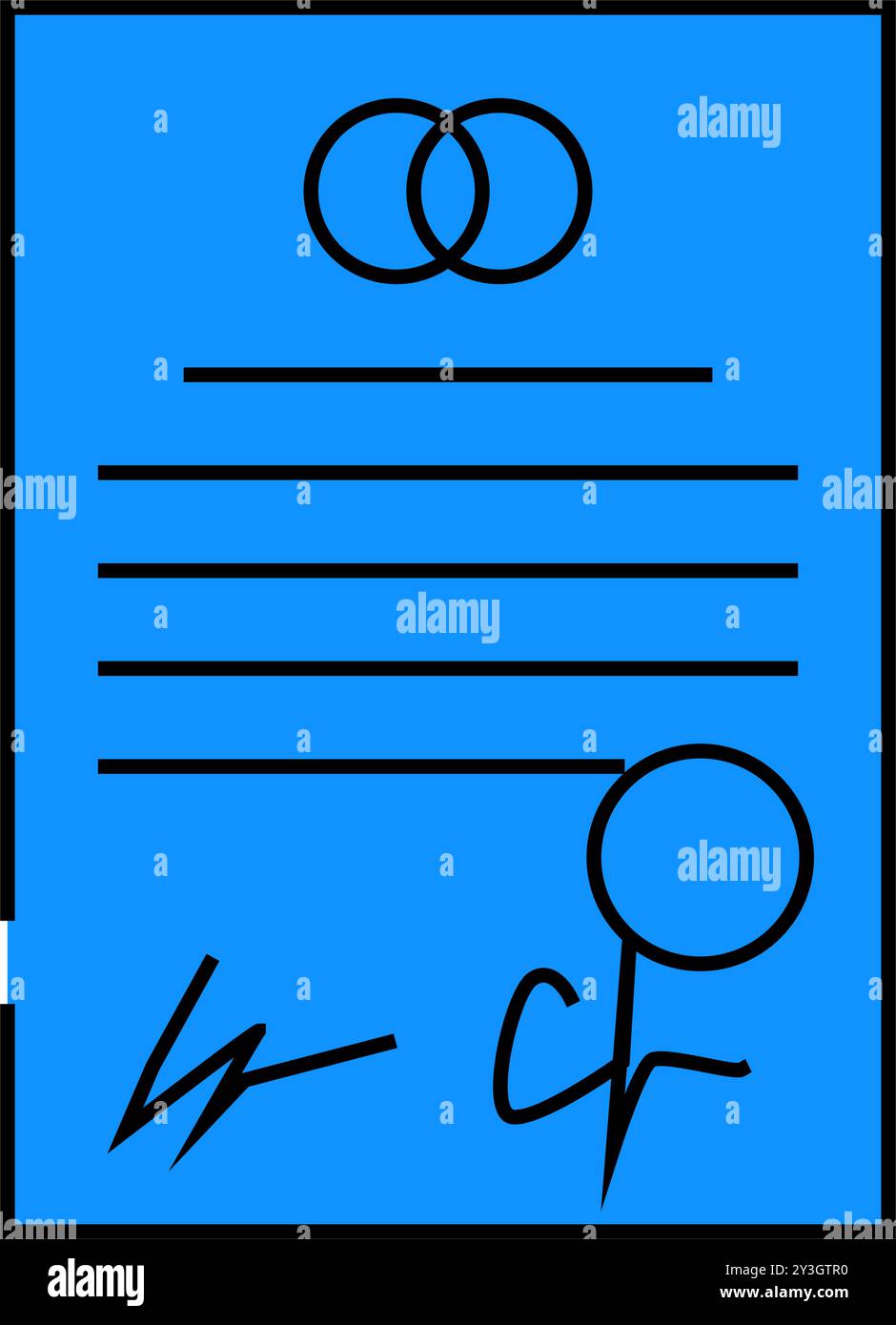 marriage document icon color illustration Stock Vector Image & Art - Alamy