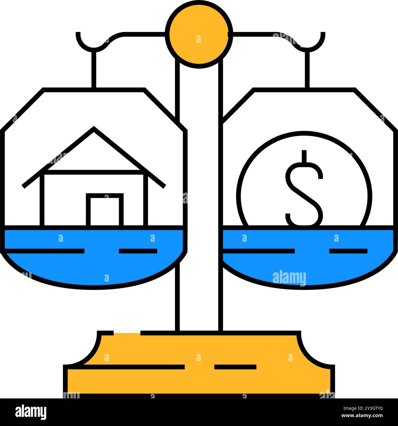 property division after divorce icon color illustration Stock Vector ...