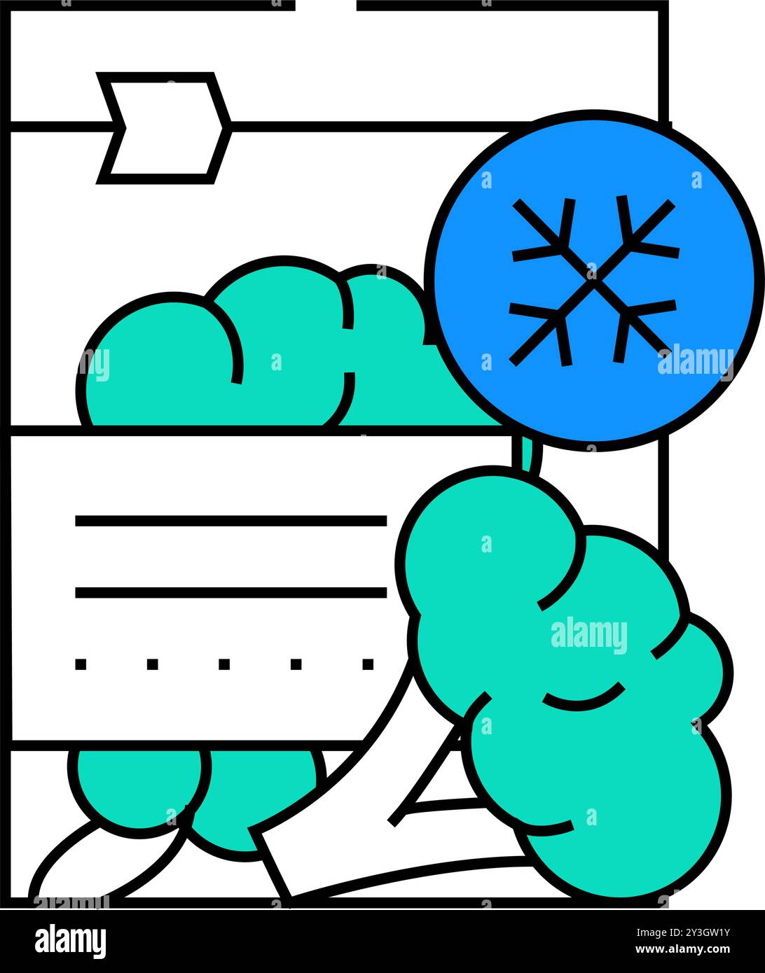 broccoli frozen vegetable icon color illustration Stock Vector Image ...