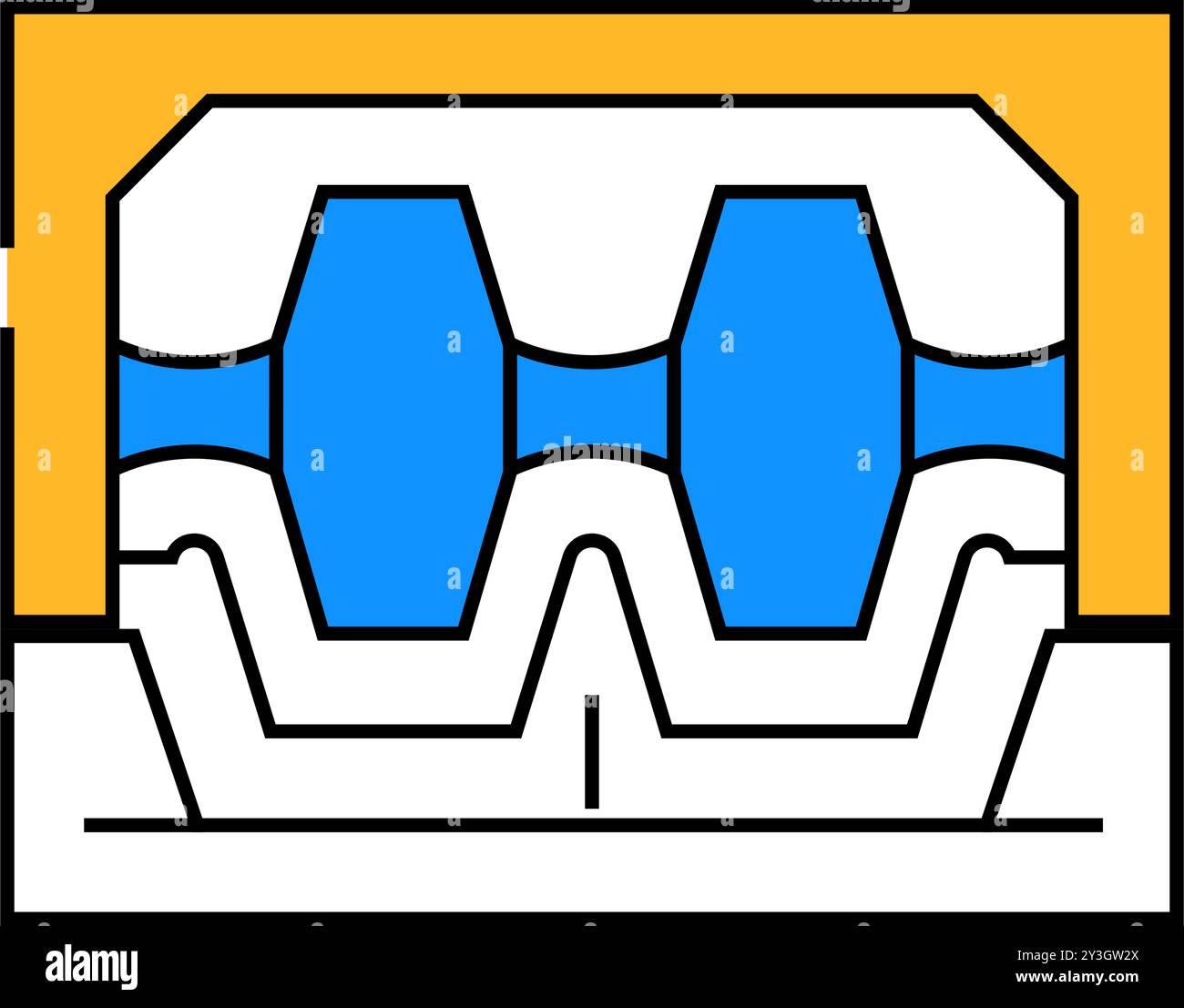 industrial machine for metal part production icon color illustration ...