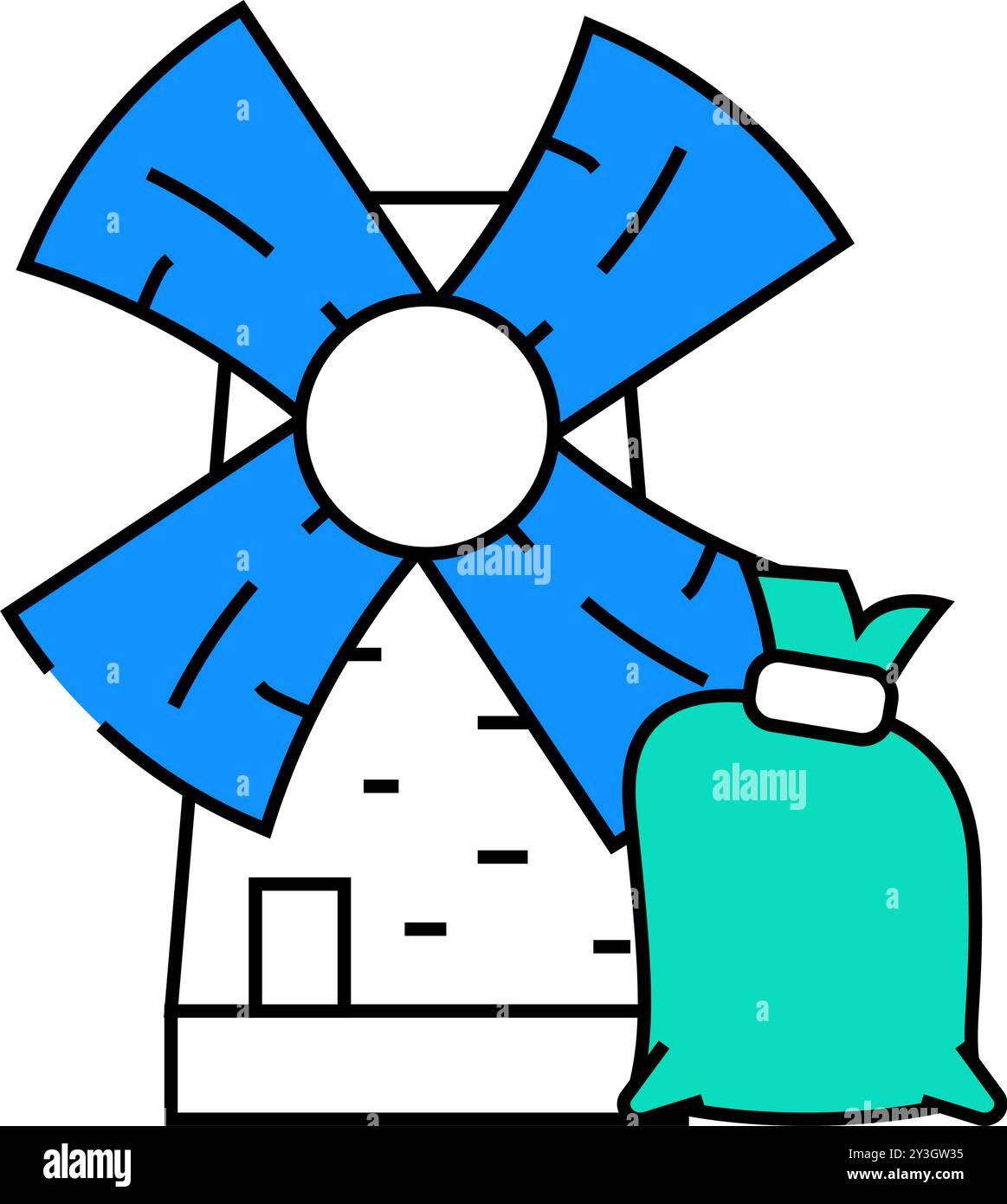 mill farm construction icon color illustration Stock Vector Image & Art ...