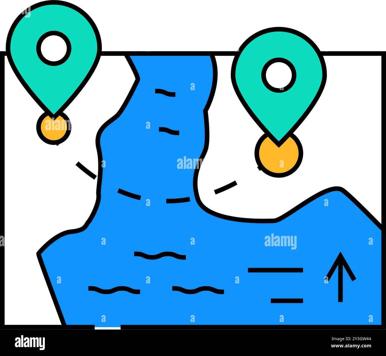 map direction icon color illustration Stock Vector Image & Art - Alamy