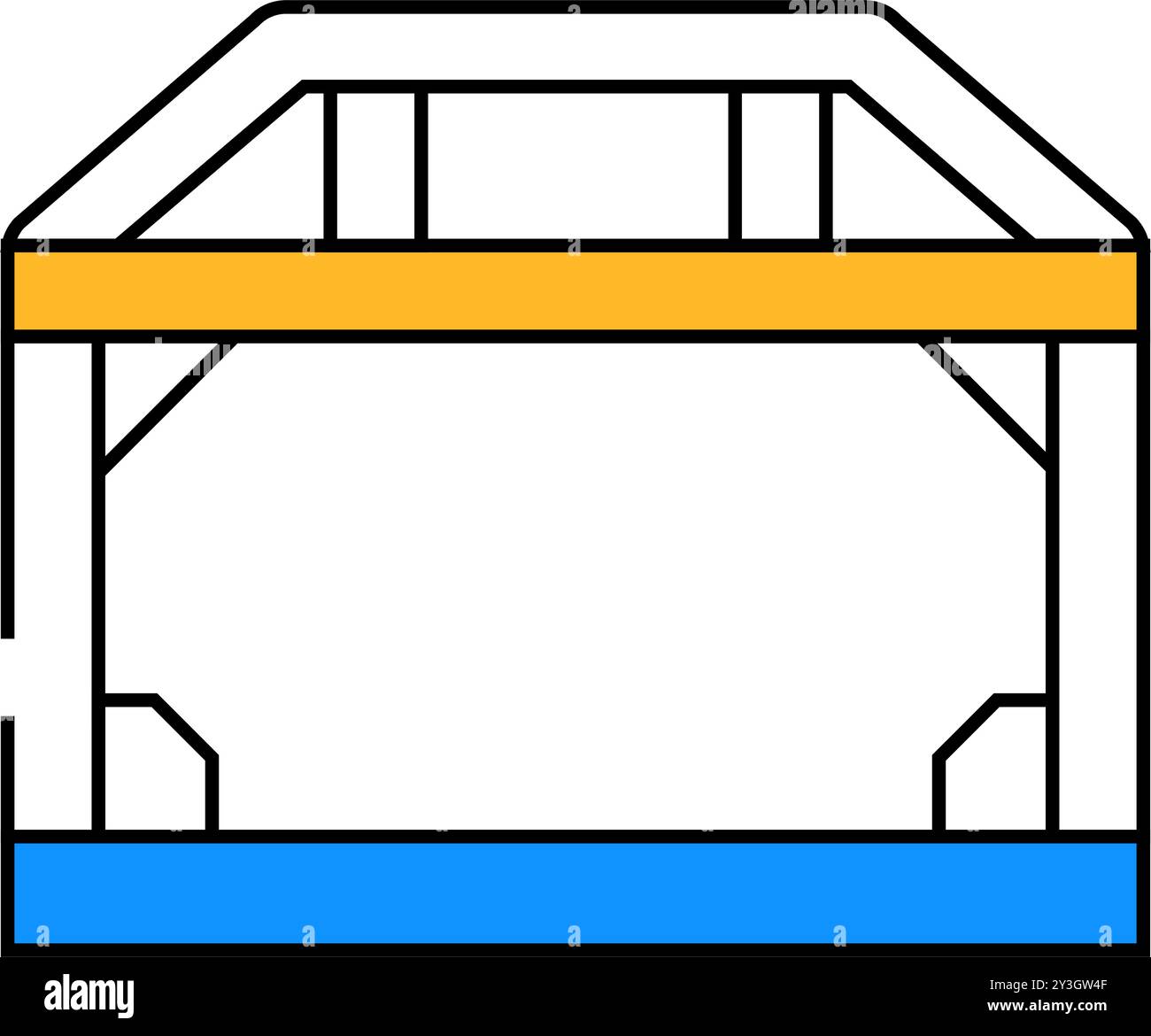 house metallic frame construction icon color illustration Stock Vector ...