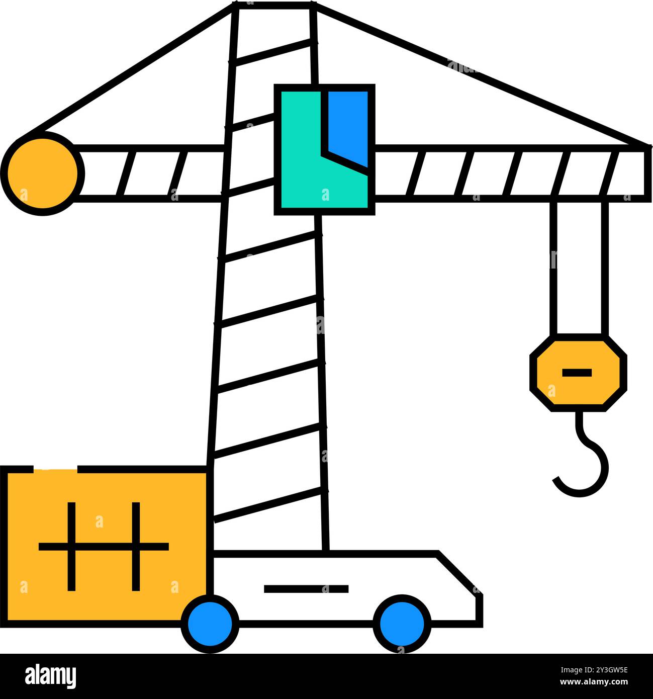 crane building construction icon color illustration Stock Vector Image ...