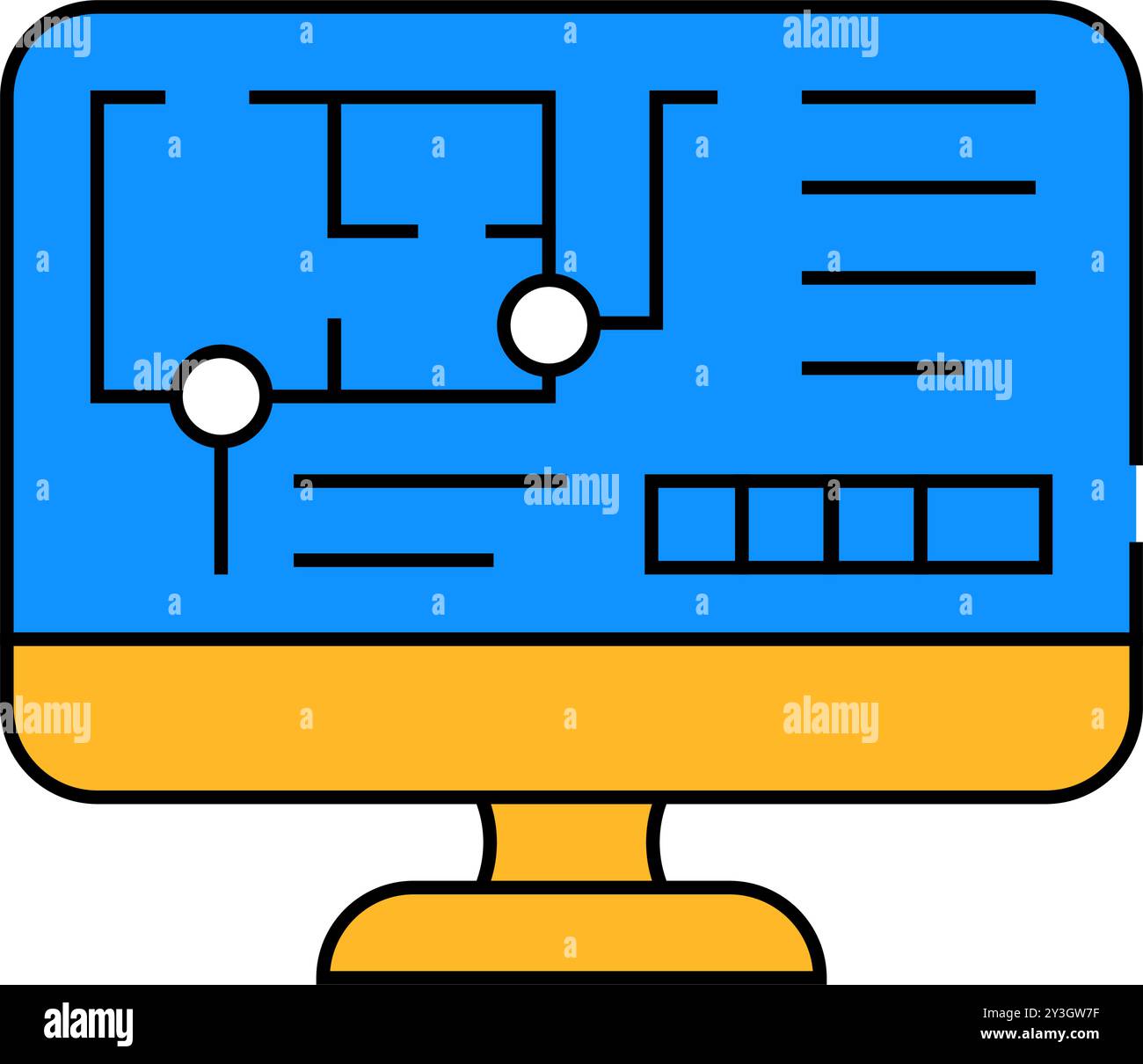 computer architect software icon color illustration Stock Vector Image ...