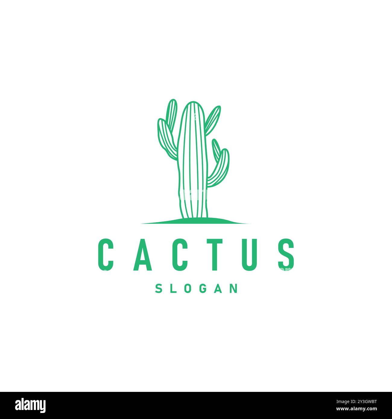 Cactus logo vector desert green plant design elegant style symbol Icon ...