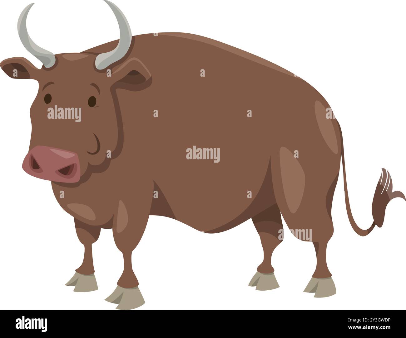 Cartoon illustration of bull farm animal character Stock Vector Image ...