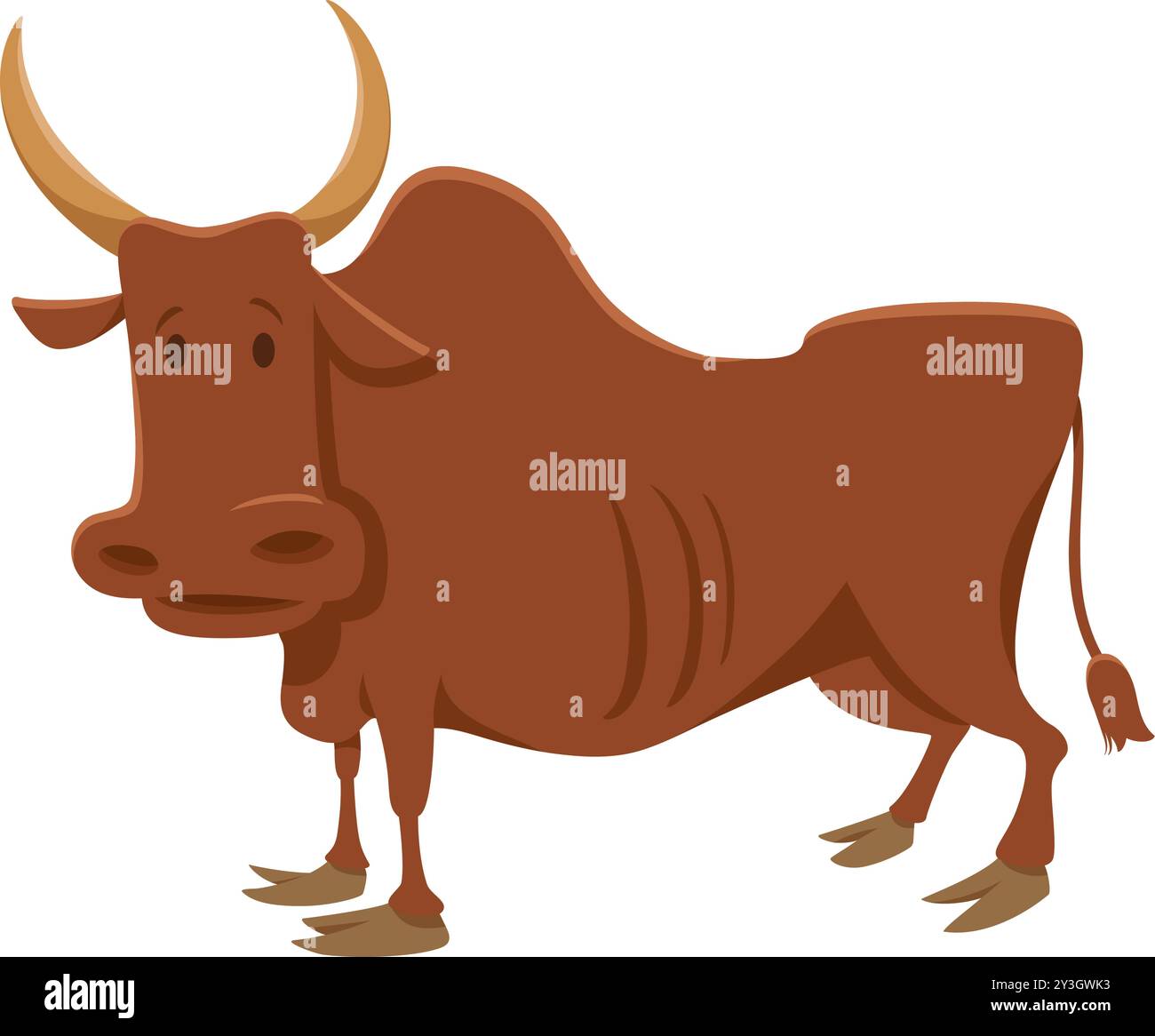Cartoon illustration of funny bull farm animal character Stock Vector ...