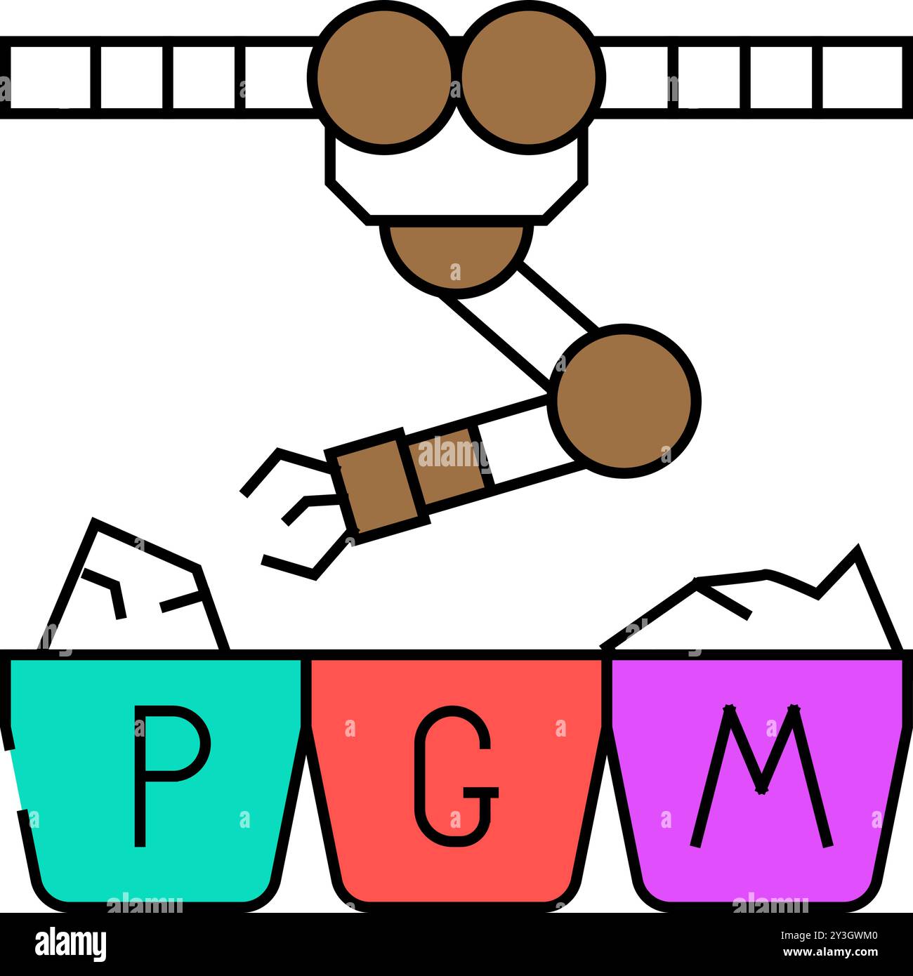 robotic waste sorting icon color illustration Stock Vector Image & Art ...