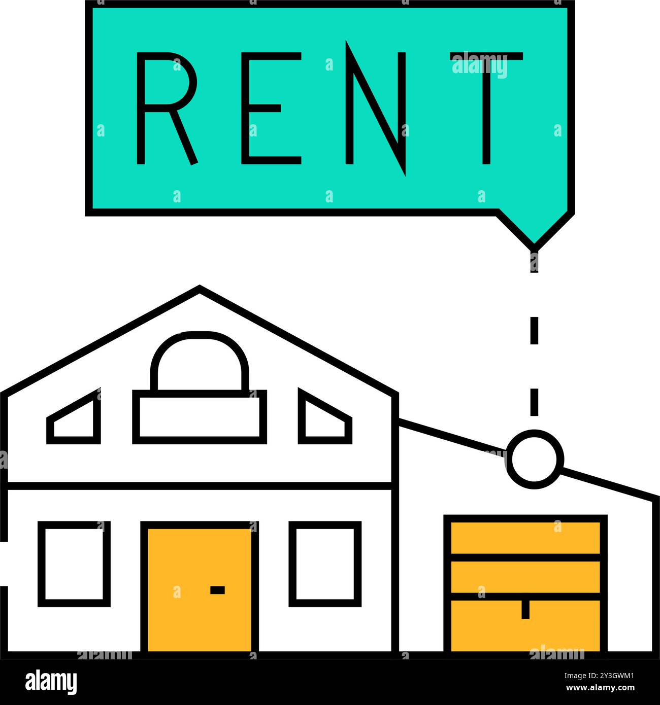house rent icon color illustration Stock Vector Image & Art - Alamy