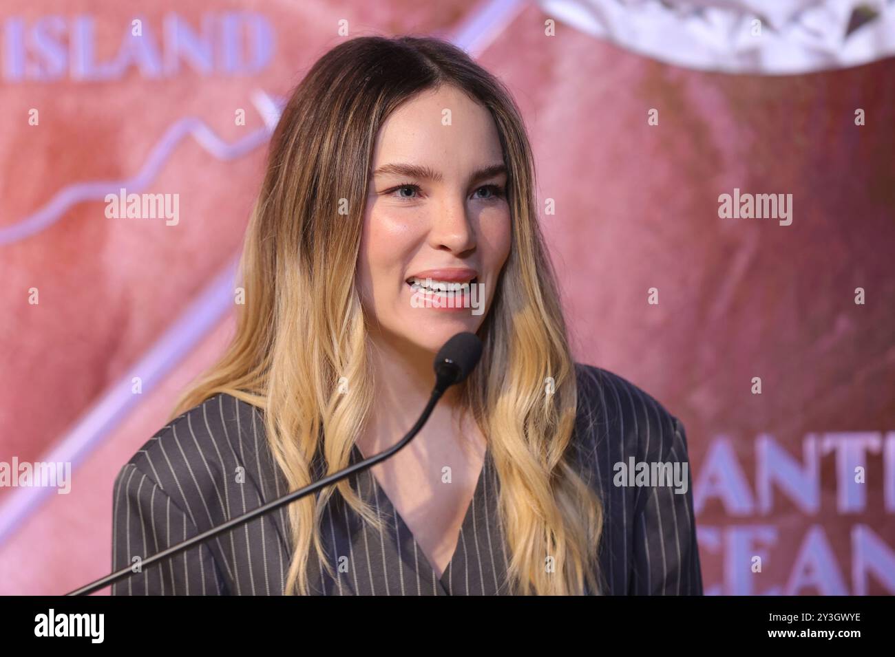New York, USA, September 13, 2024: Mexican singer Belinda visited the ...