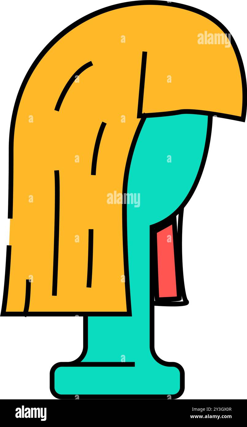 wig accessory icon color illustration Stock Vector Image & Art - Alamy