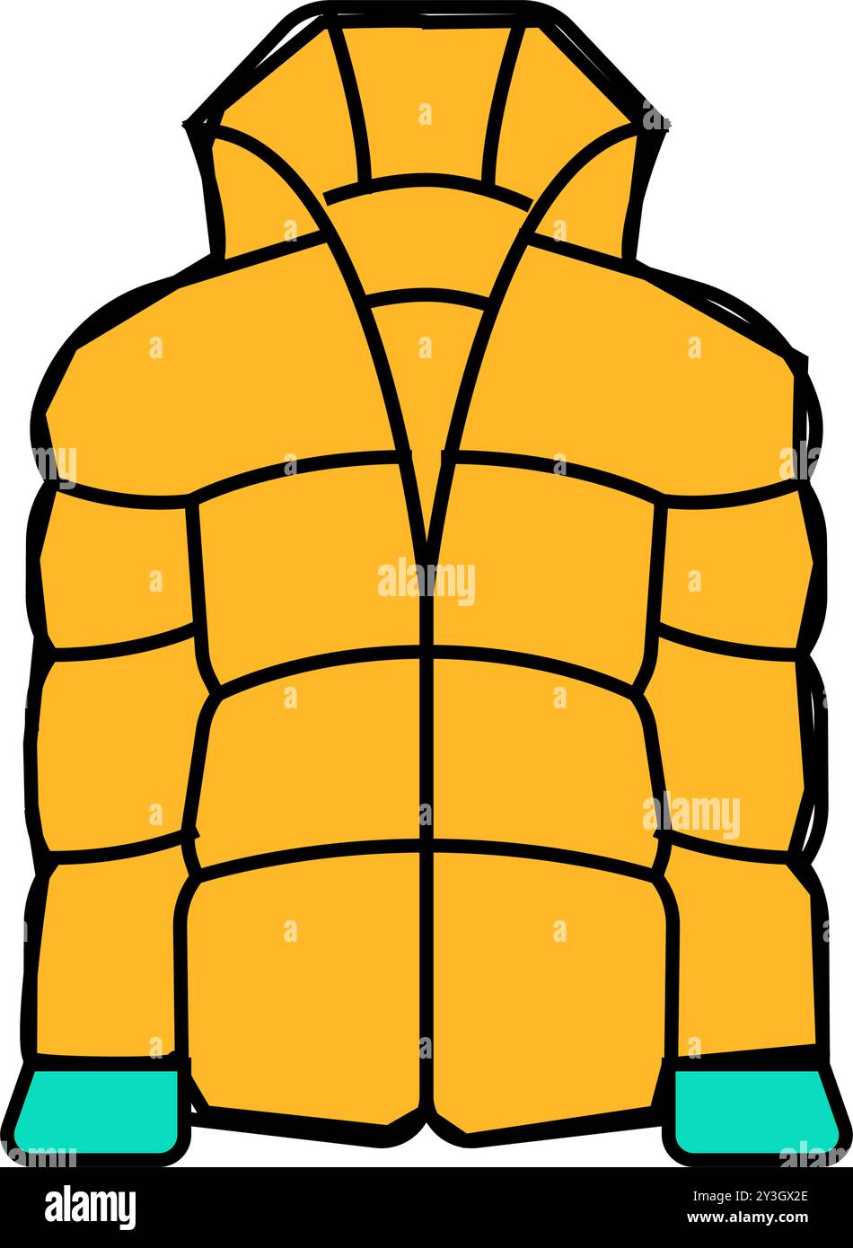 puffers and quilted jackets icon color illustration Stock Vector Image ...