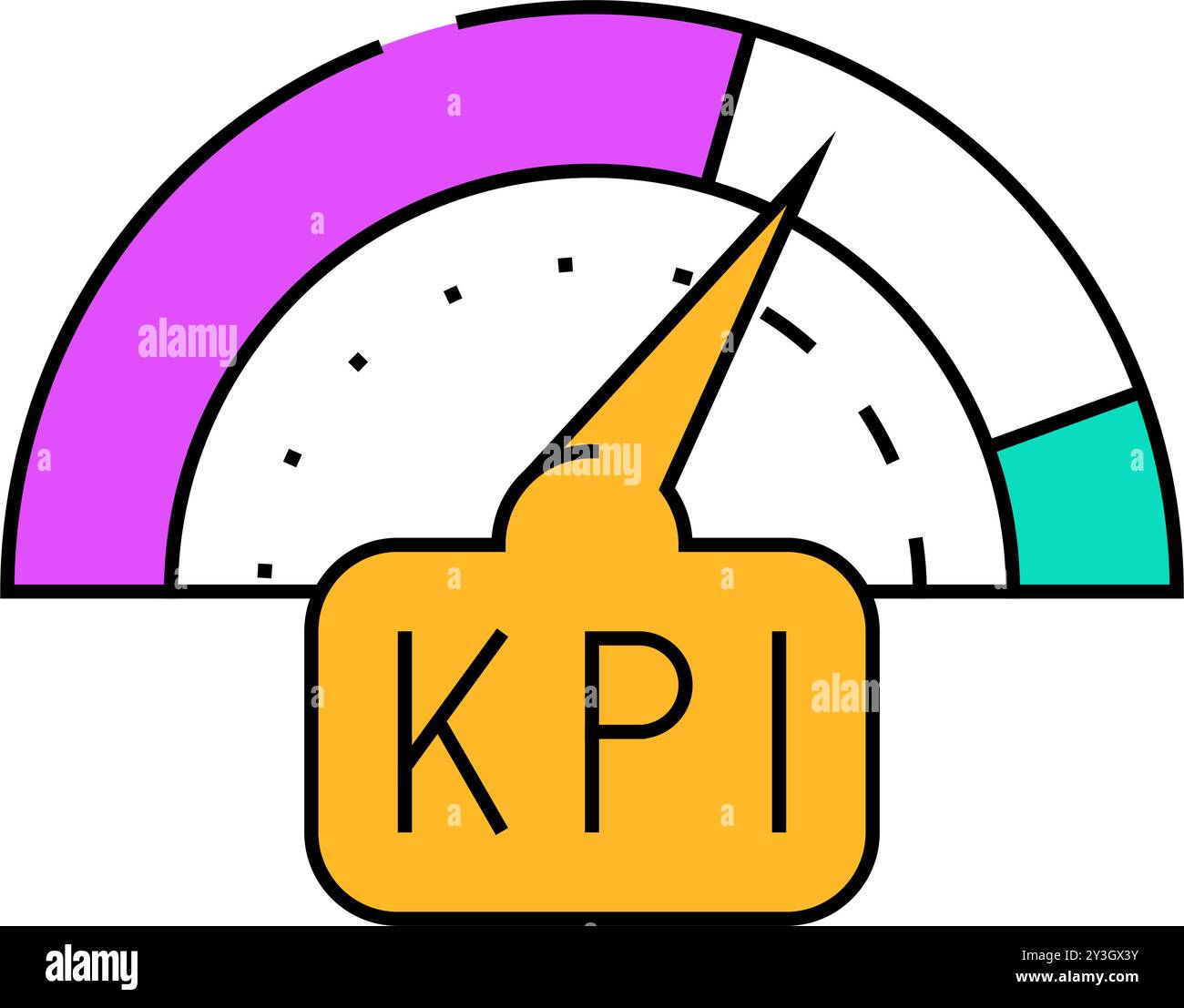 kpi business management icon color illustration Stock Vector Image ...
