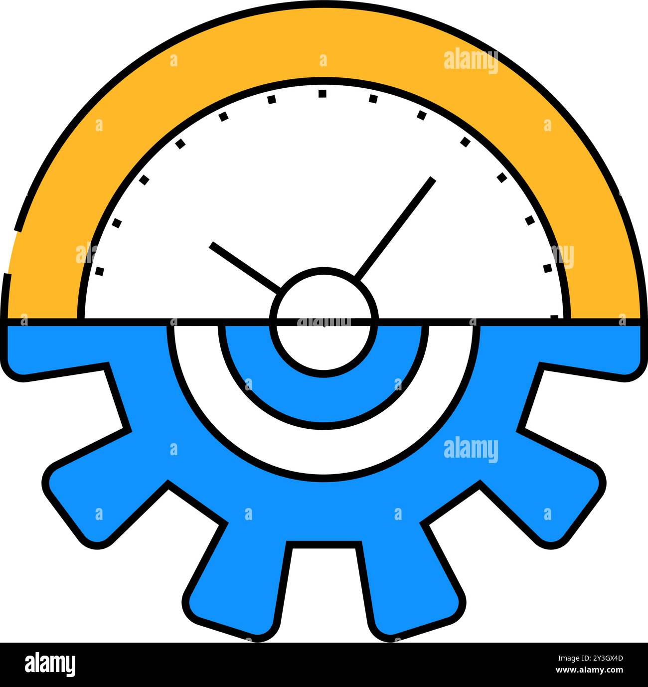 gear time planning process icon color illustration Stock Vector Image ...